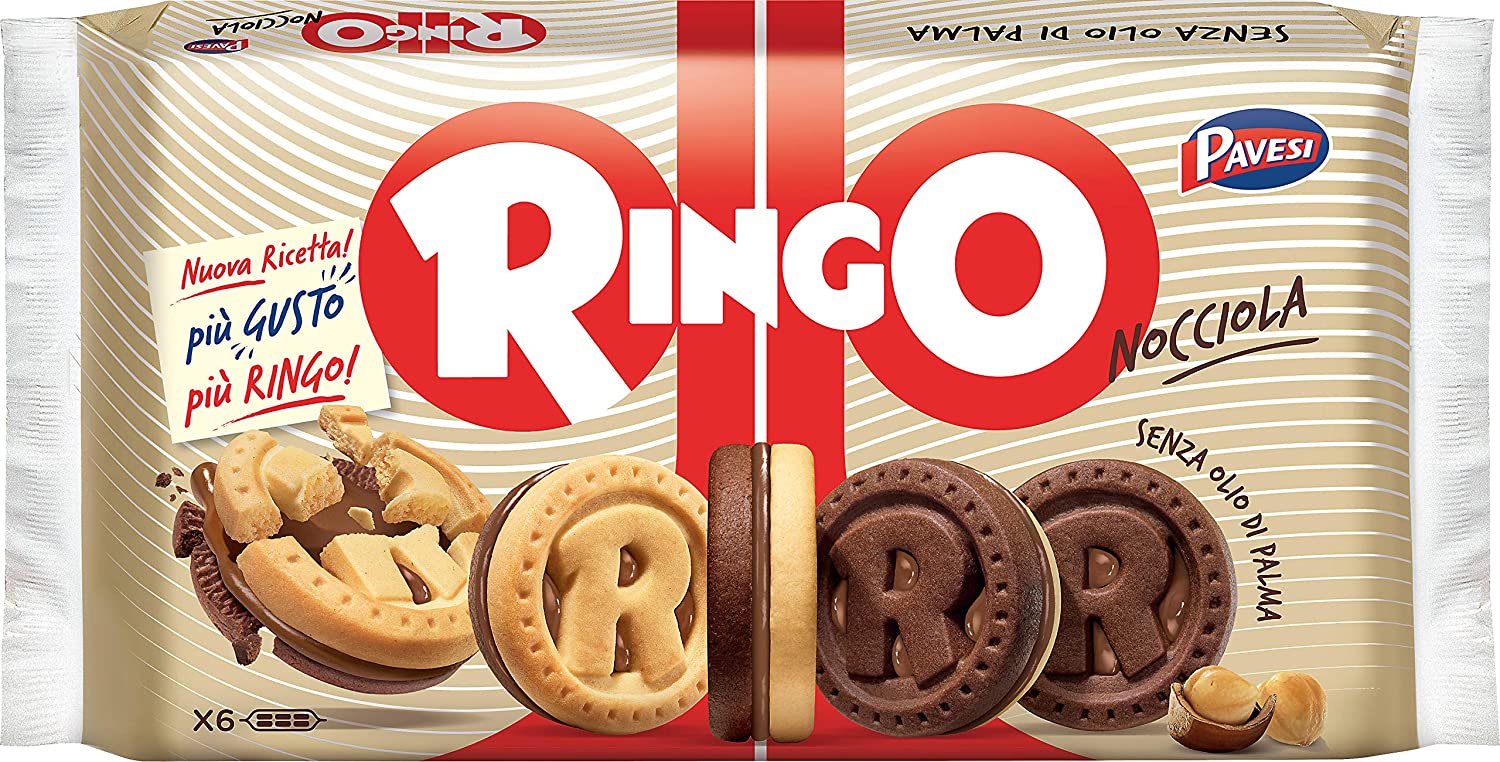Pavesi Ringo Biscotti Farciti Con Crema Di Nocciola E Cioccolato - 6 ...