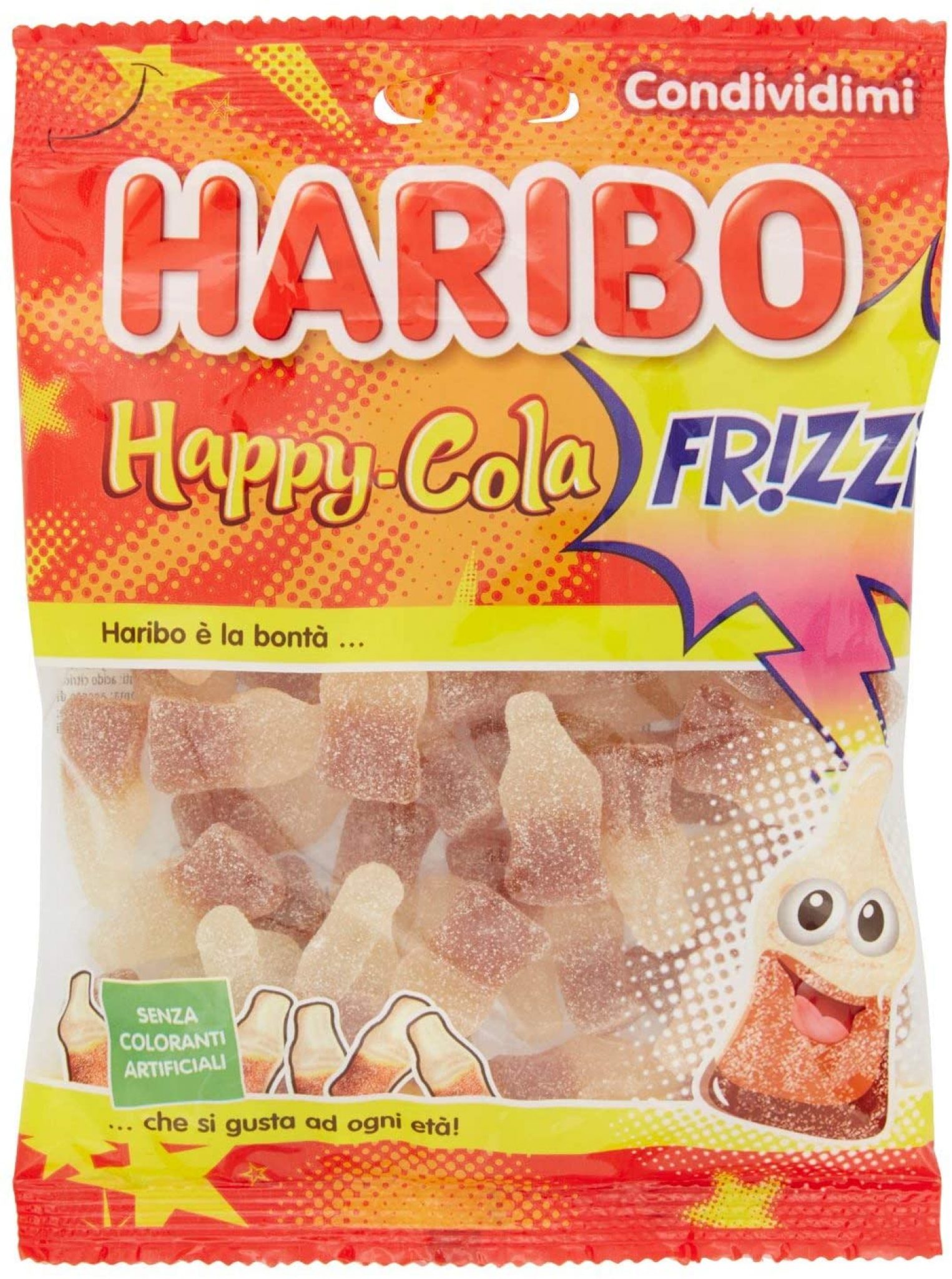 Haribo Bandz Frizzi 200 g Caramelle Frizzanti Gusto Frutta, Strisce di ...