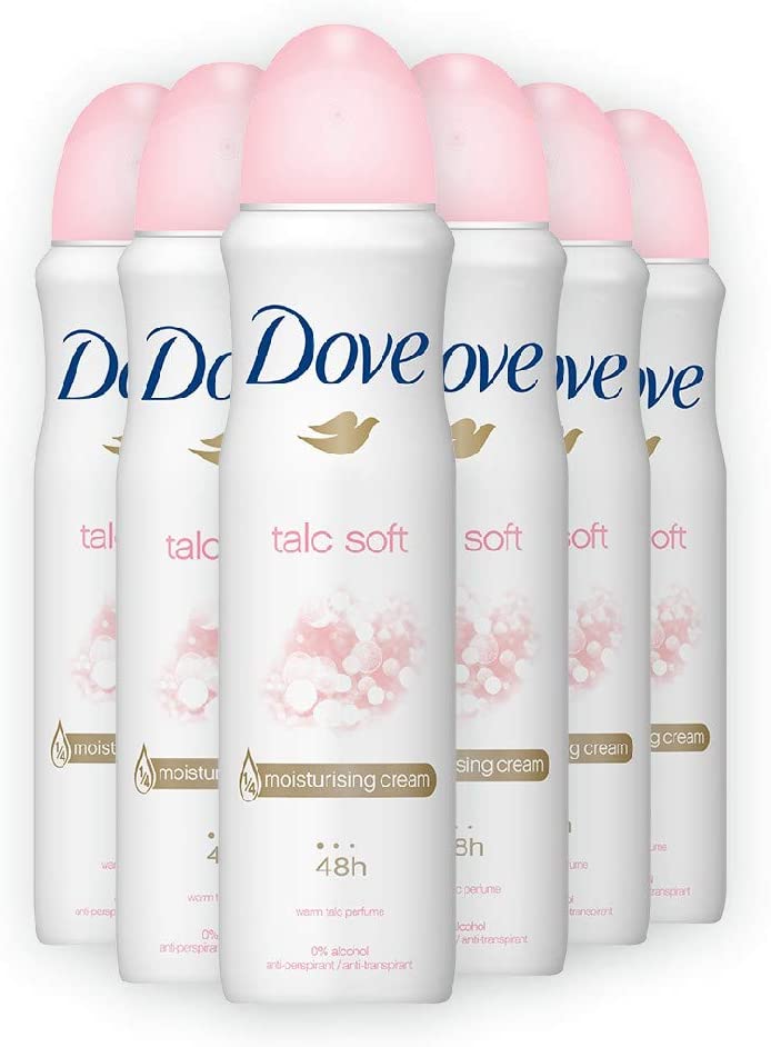 Dove, Deodorante Spray Talc Soft, Con 1/4 Crema Idratante, Fragranza Di ...
