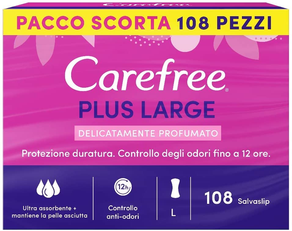 Carefree, Salvaslip, Plus Large, Delicatamente Profumato, Protezione ...