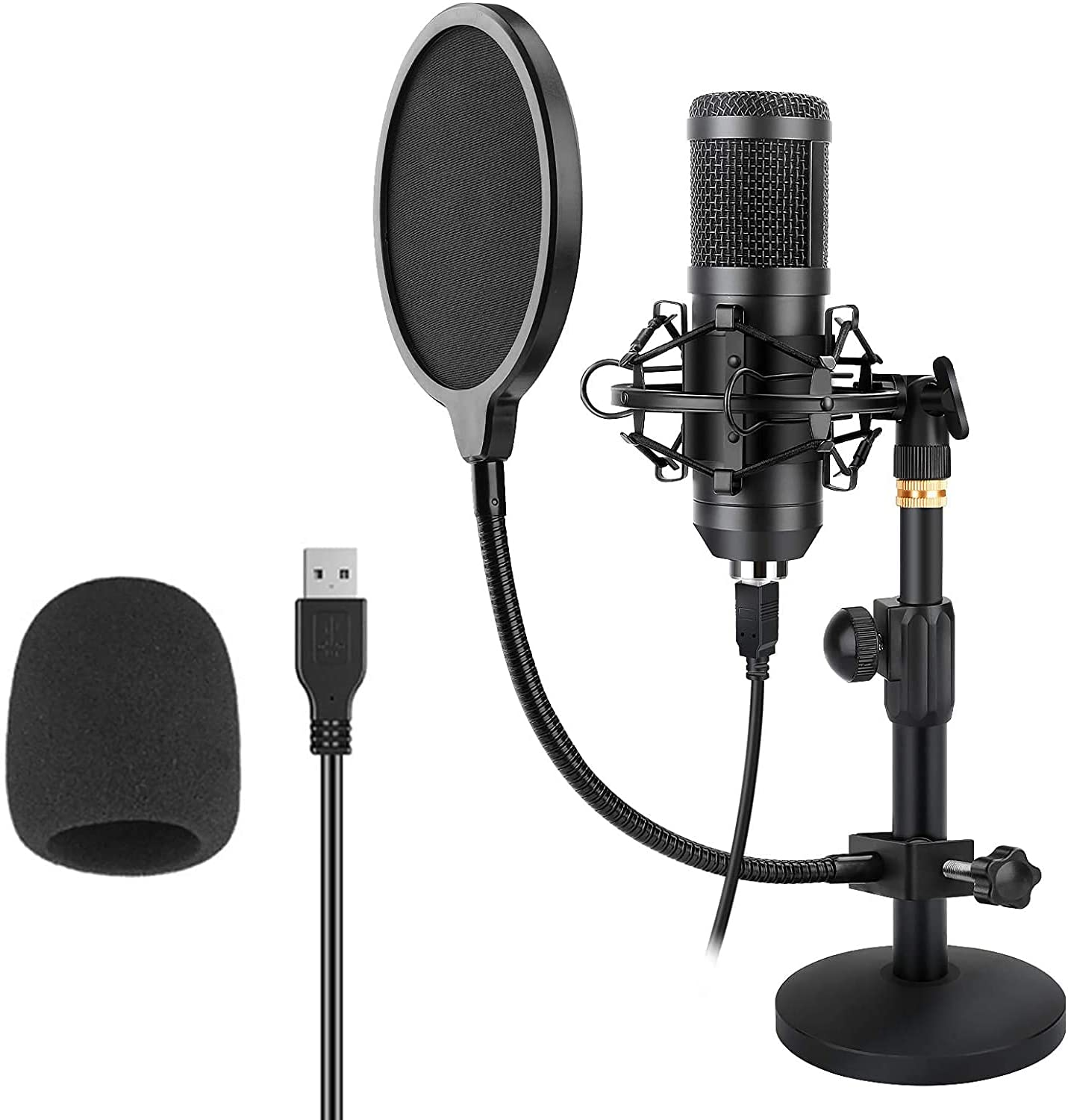 KKUYI USB Microfono A Condensatore Kit, Microfono Di Registrazione Per ...