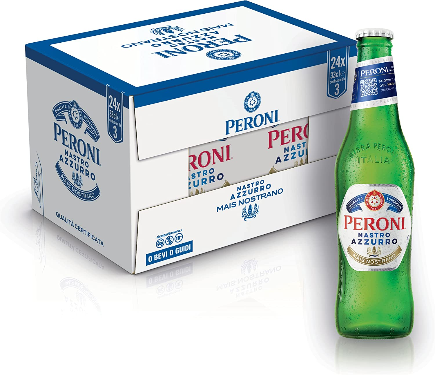 Peroni Nastro Azzurro Con Mais Nostrano, Cassa Birra Con 24 Bottiglie ...