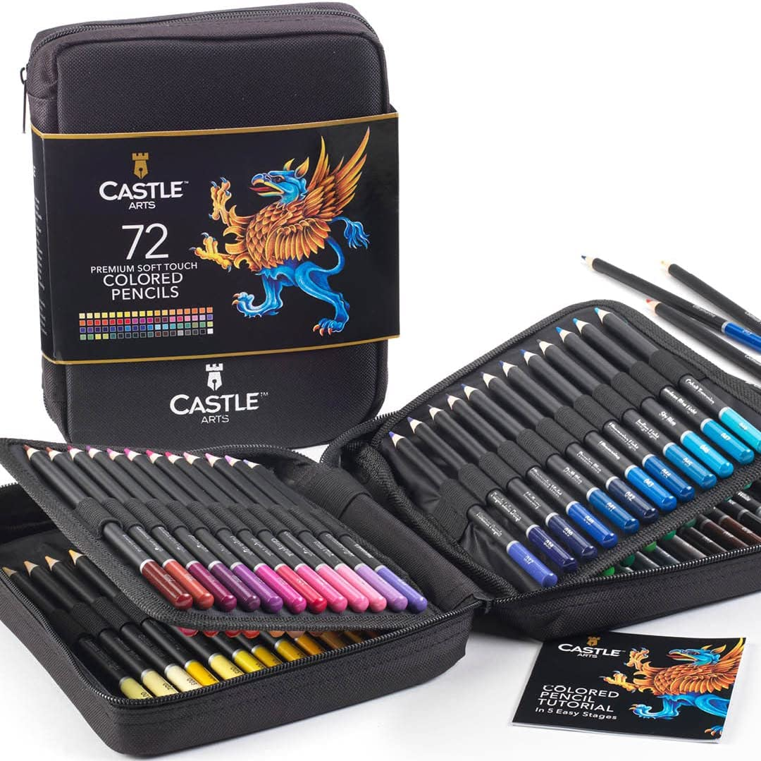 Castle Art Supplies Set 72 Matite Colorate In Custodia Cernierata ...