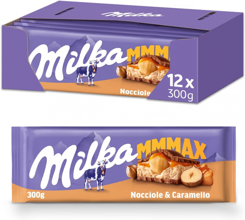Milka Nocciole E Caramello Tavoletta Di Cioccolato - 12 X 300 G ...