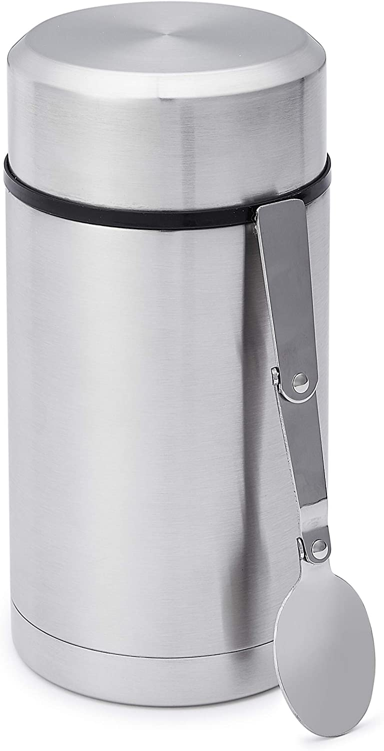 Amazon Basics Contenitore Per Alimenti In Acciaio Inox E Con Cucchiaio ...