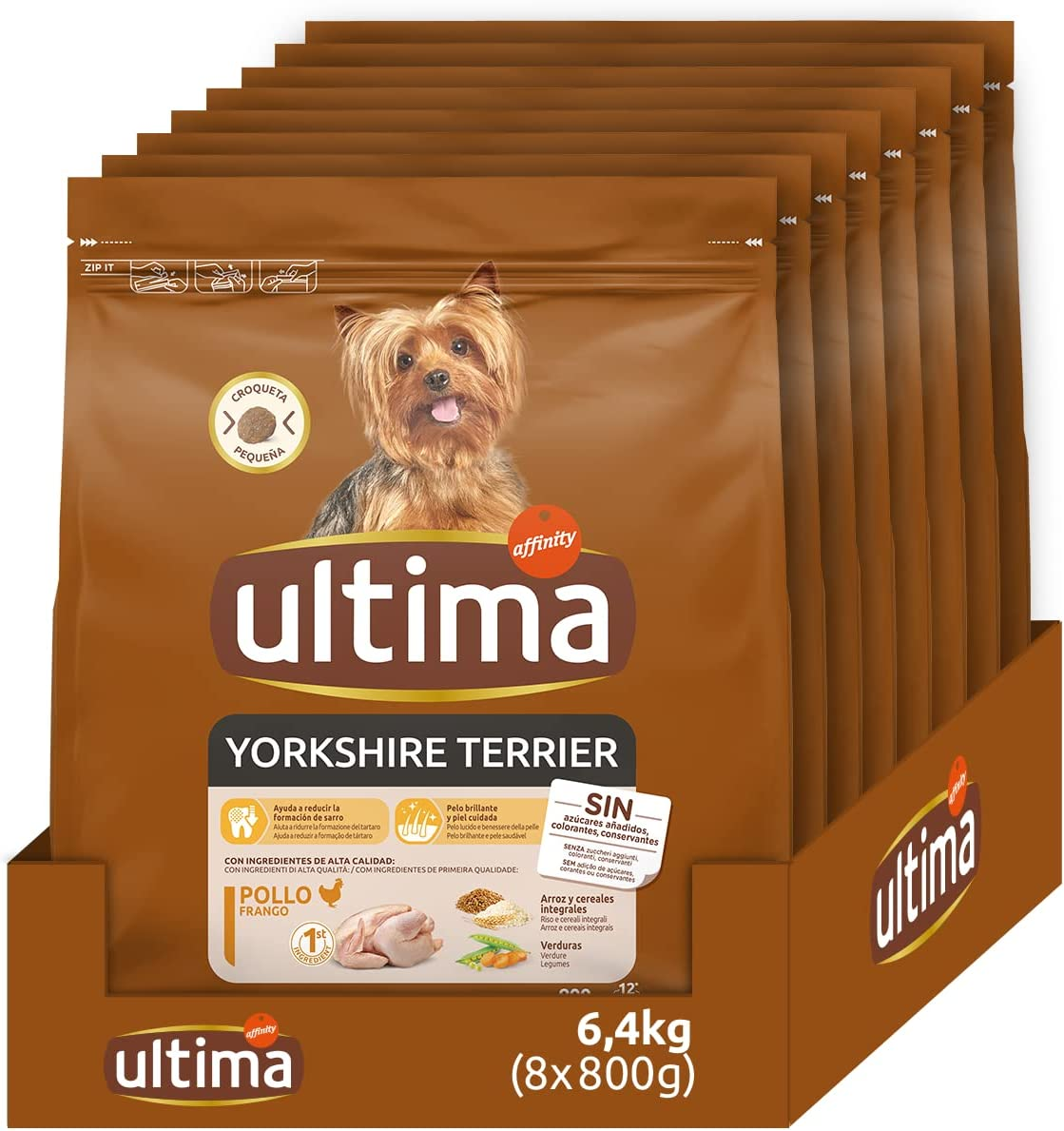 Ultima Cibo Per Cani Taglia Piccola Yorkshire Terrier, Pack 8 X 800 G ...