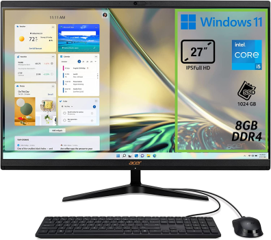 Acer Aspire C27-1655 Computer Fisso All In One, Pc Desktop, Processore ...