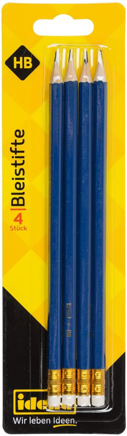 Idena 20013 - Matita, 4 Pezzi, Durezza HB, Con Punta Per Cancellare ...