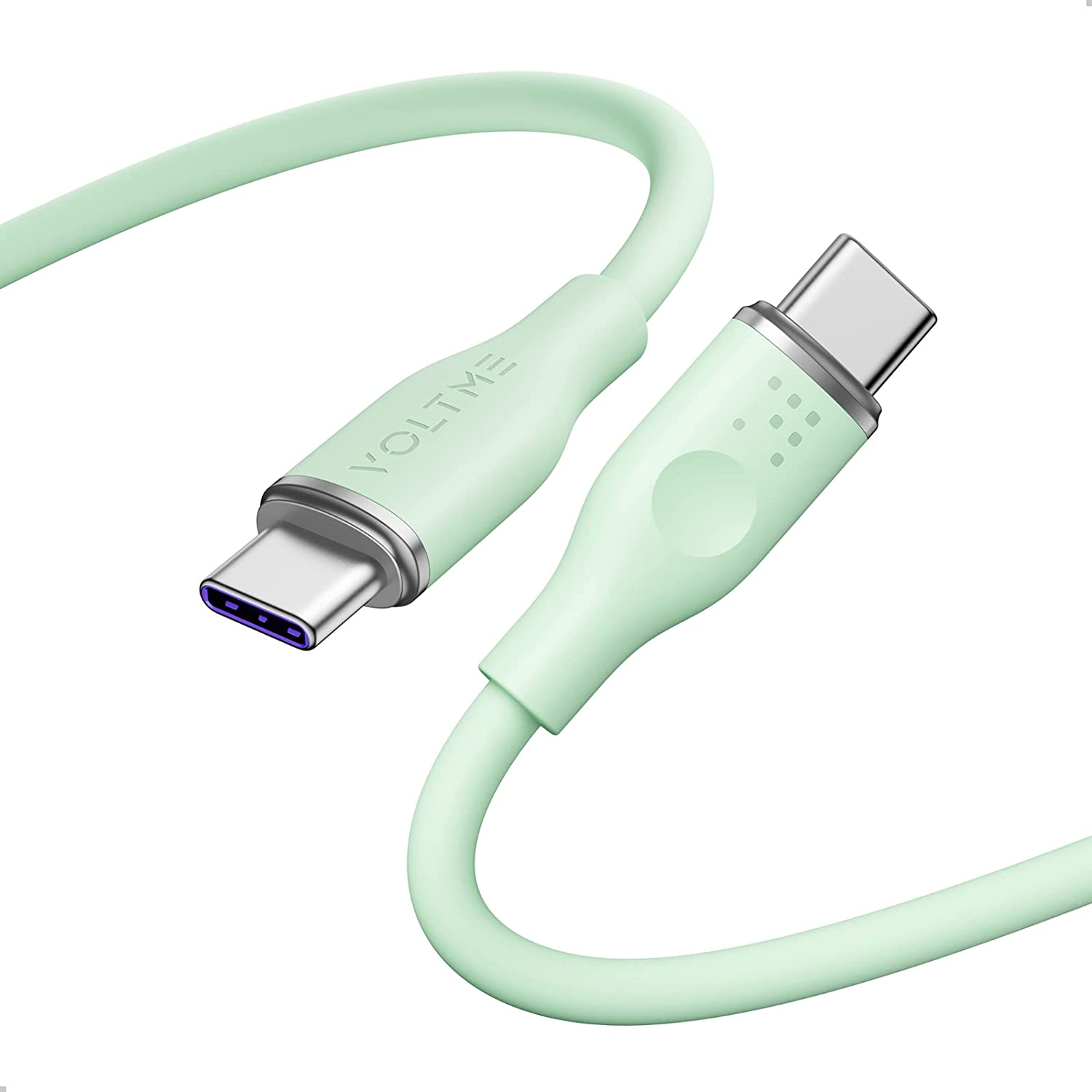 VOLTME Cavo USB Type-C 1,0m 480 Mbps Verde, Cavo Tipo C 5A/20V PD Cavo USB C Ricarica Rapida ...