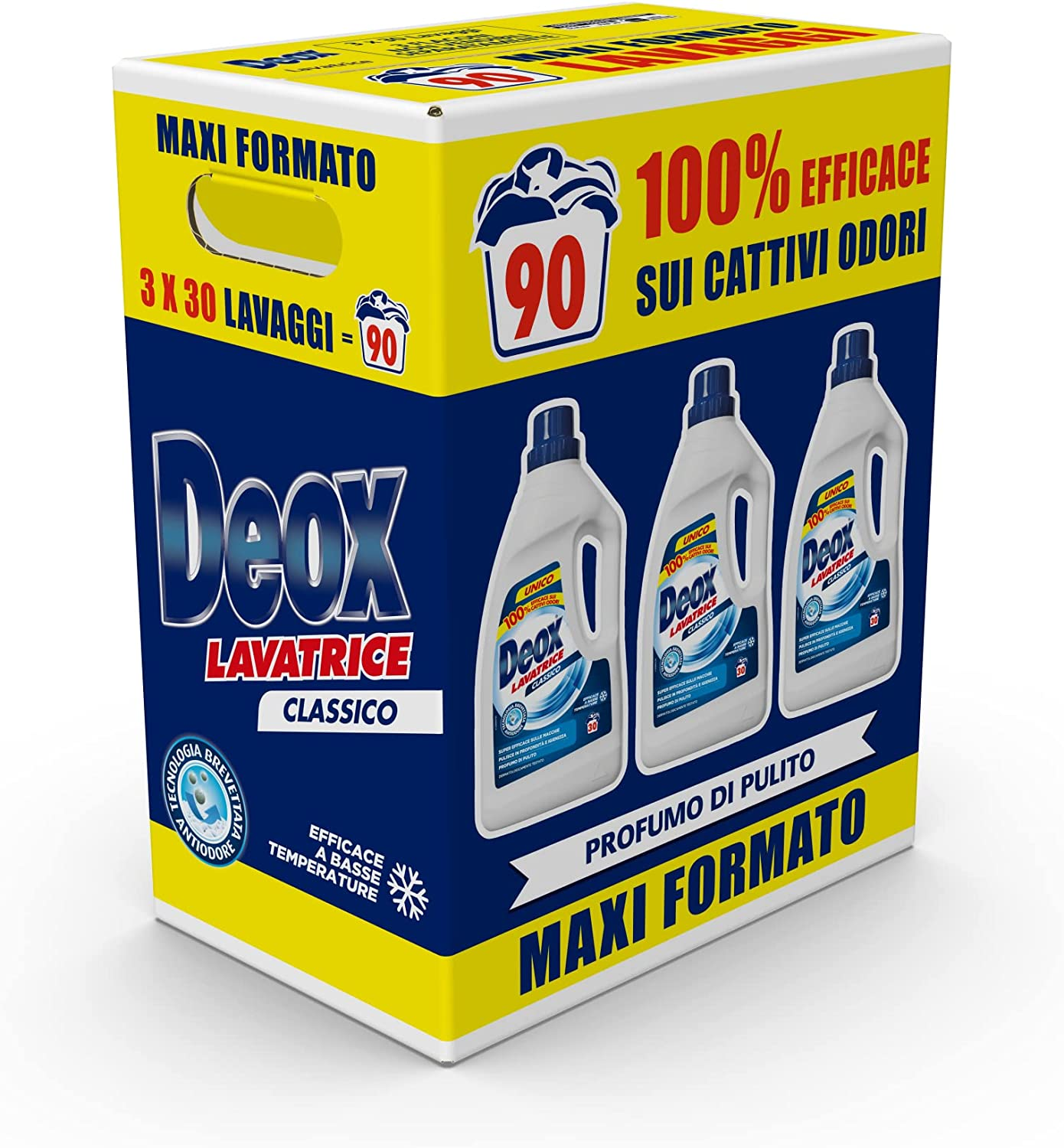 Deox - Detersivo Lavatrice Liquido Classico, 90 Lavaggi, Smacchia E ...
