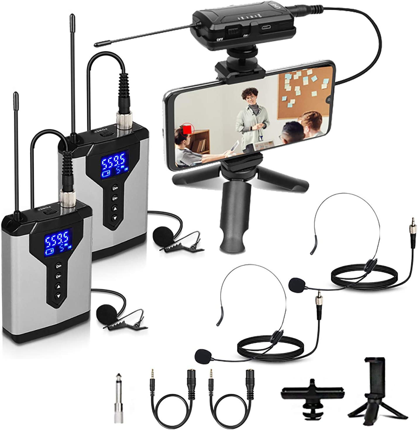Depusheng, Sistema Di Microfono Lavalier Wireless, Con Microfono ...