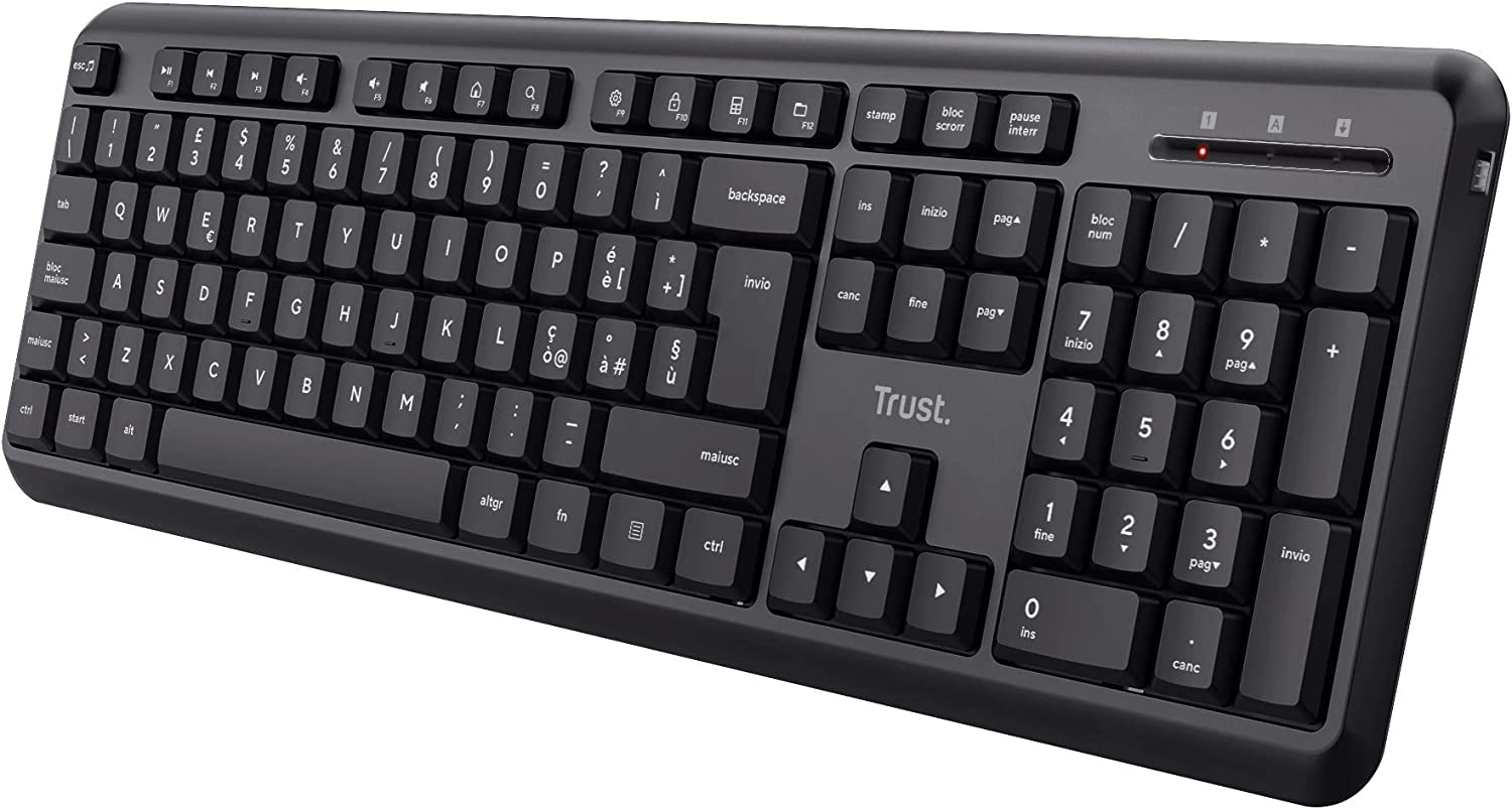 Trust Ody Tastiera Wireless Silenziosa, Layout Italiano QWERTY ...