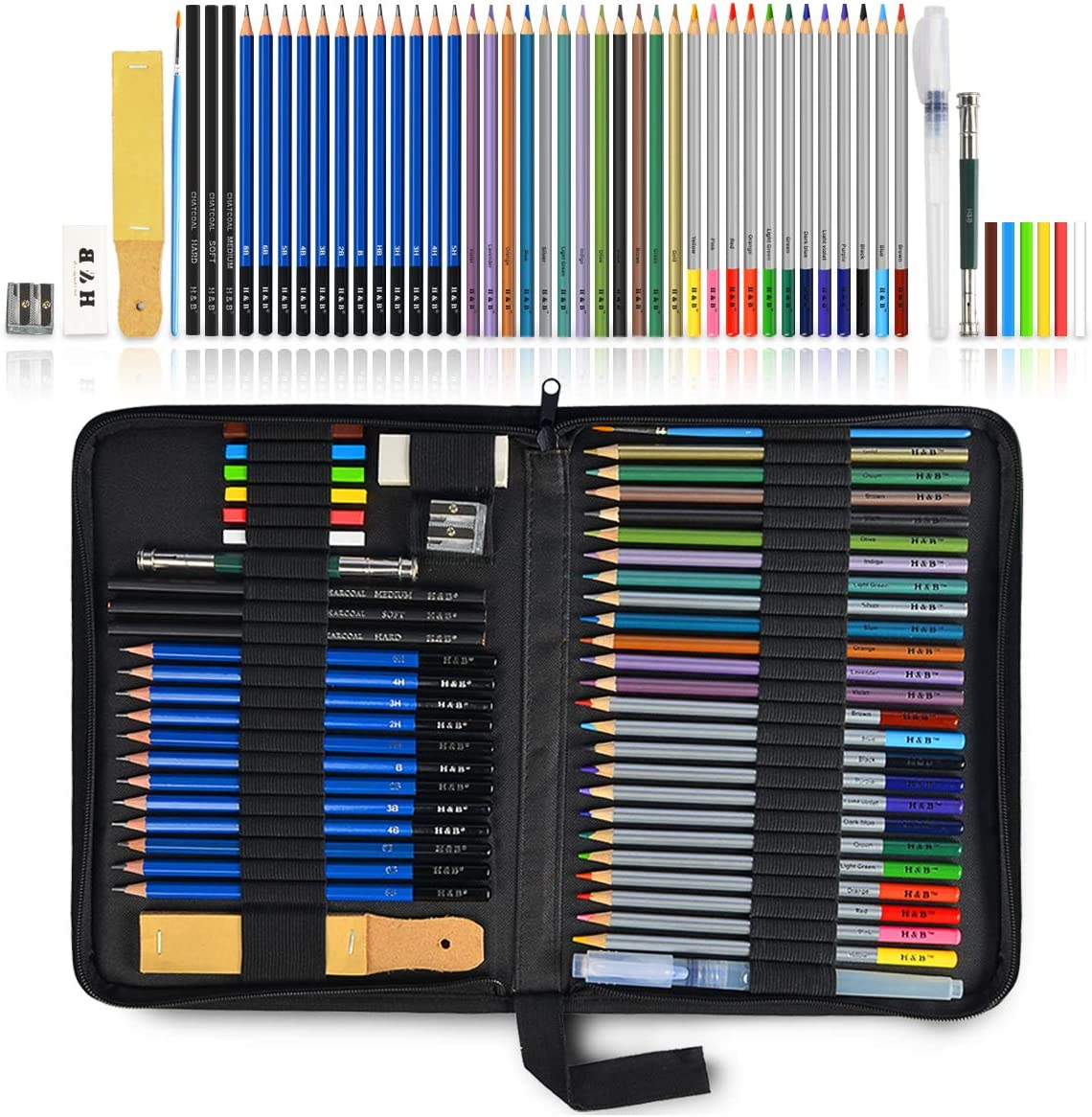 Kit Da Disegno Matite Disegno, Coolzon 52 Pezzi Set Disegno ...