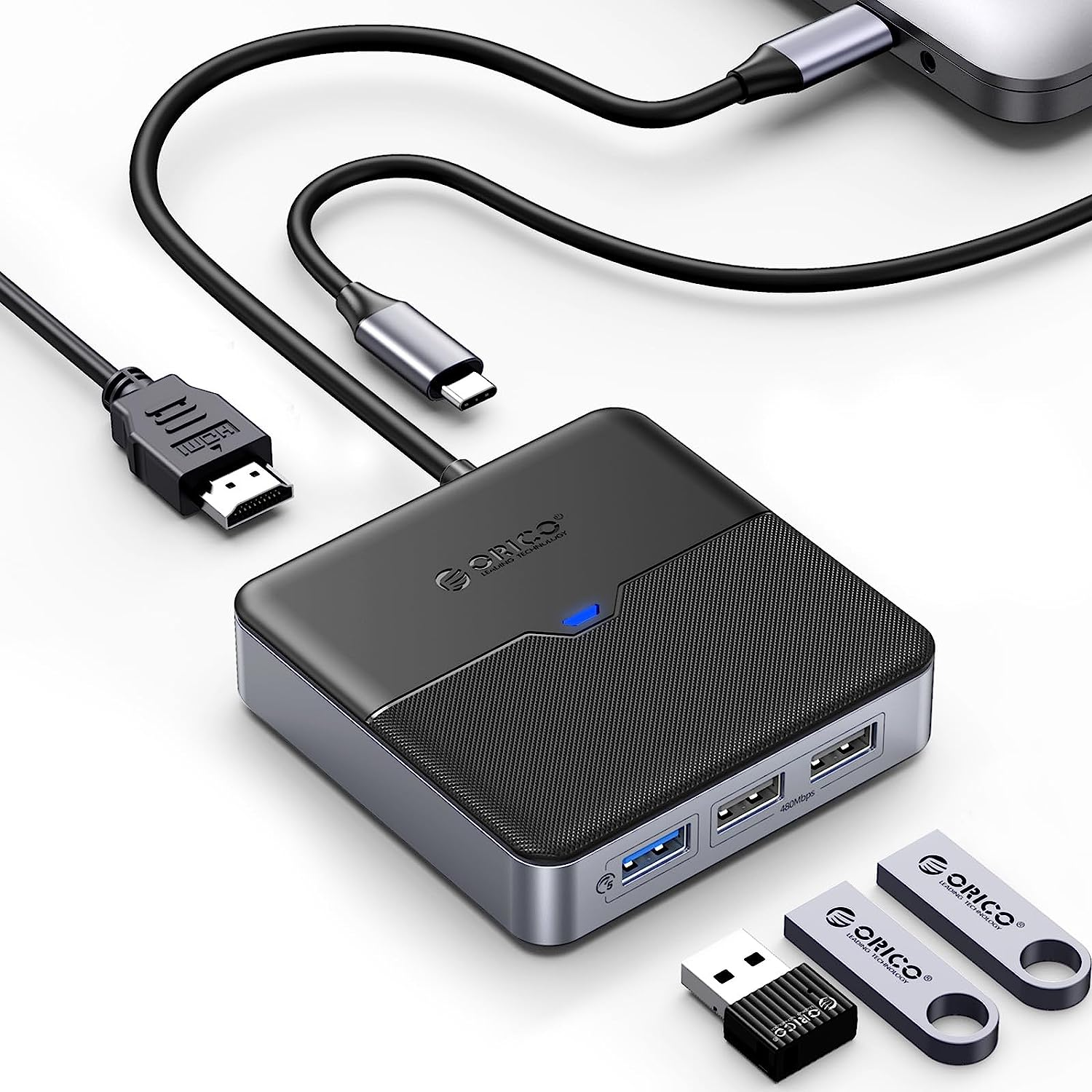 ORICO Hub USB C, 5 In 1 Docking Station USB C Con 4K HDMI, 60W PD ...