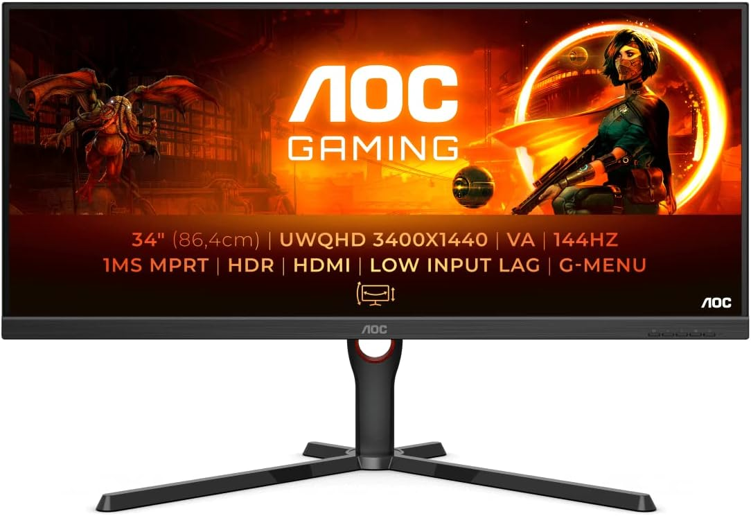 AOC Gaming U34G3XM - Monitor WQHD Da 34 Pollici, 1 Ms MPRT, 144 Hz ...